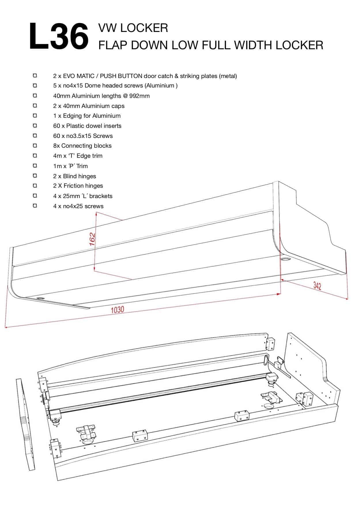 M – FLAP DOWN LOW FULL WIDTH – EVO Design