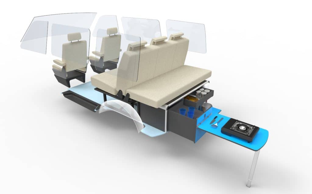 vw Rv rear kitchen unit pod slide out6 – EVO Design