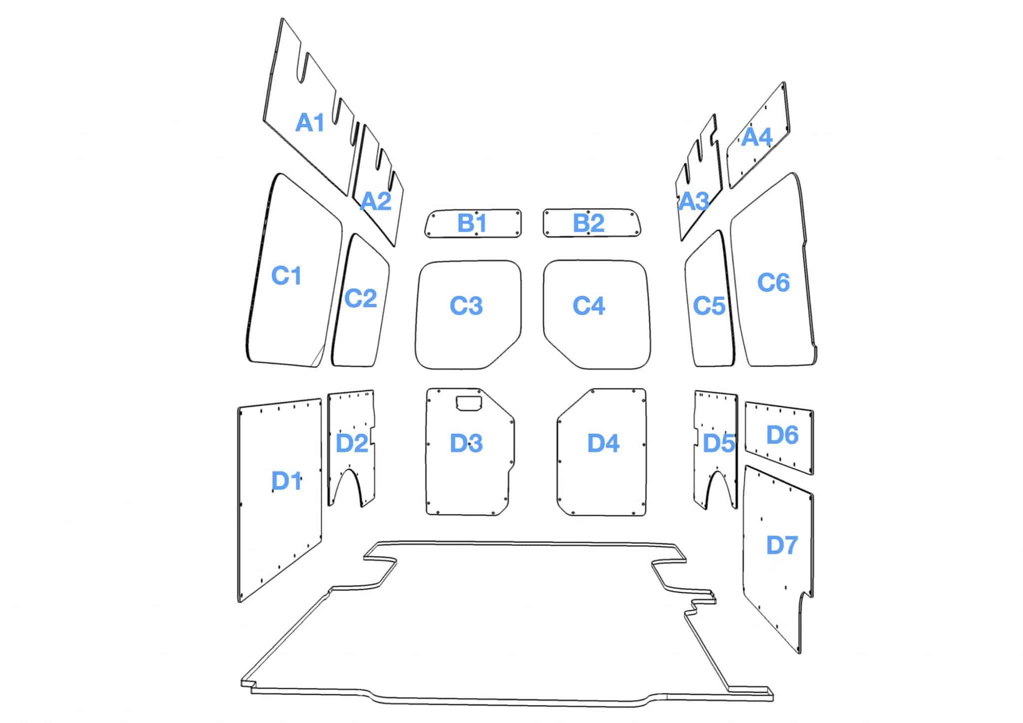 INTERNAL PANELS VW CRAFTER and MAN TGE MWB 2017 + – EVO Design
