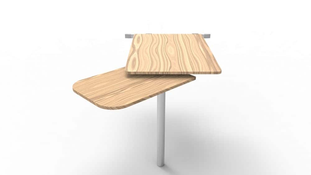 iLSE Rotating table leg + twin worktops tops+ mito table rail | EVO Design