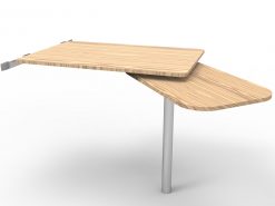 iLSE Rotating table leg + twin worktops tops+ mito table rail | EVO Design