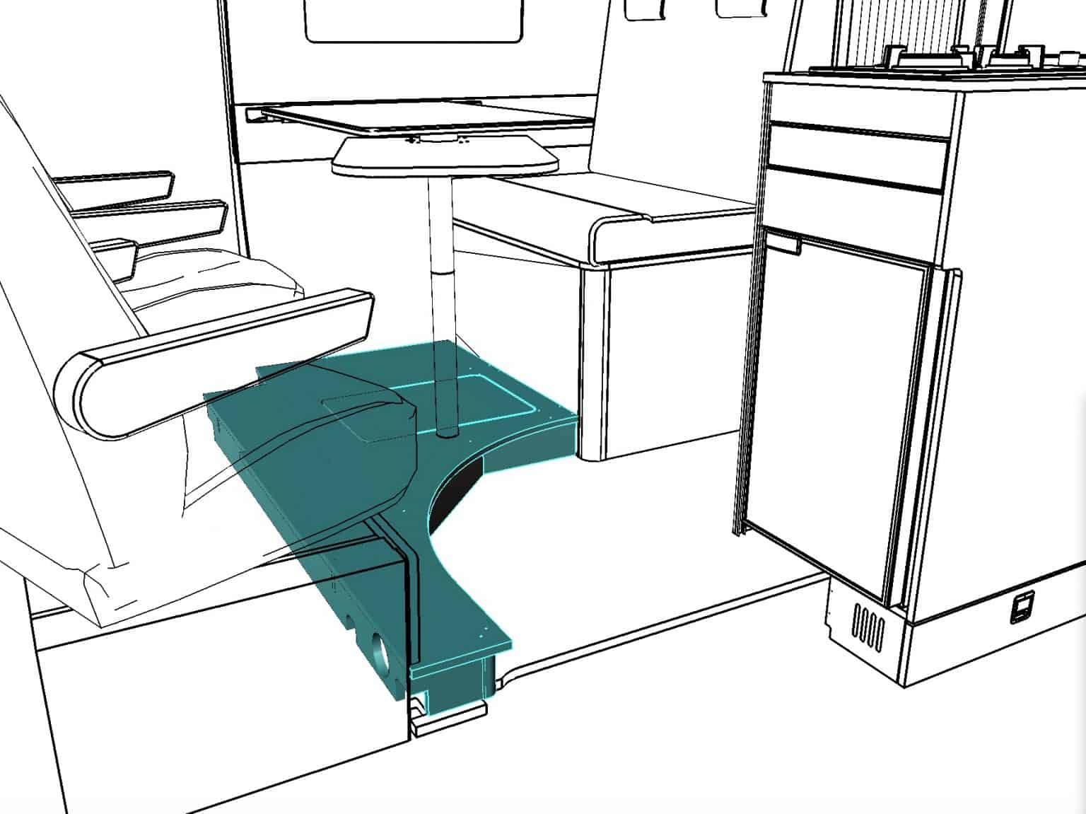 Seat Plinth Design 1 ( 783mm ) (Sprinter Crafter 06-17) – EVO Design