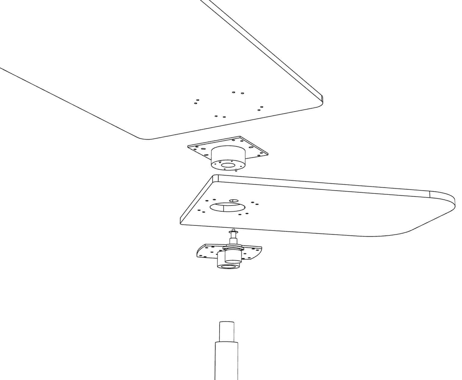 iLSE Rotating table leg + twin worktops tops + mito table rail – EVO Design