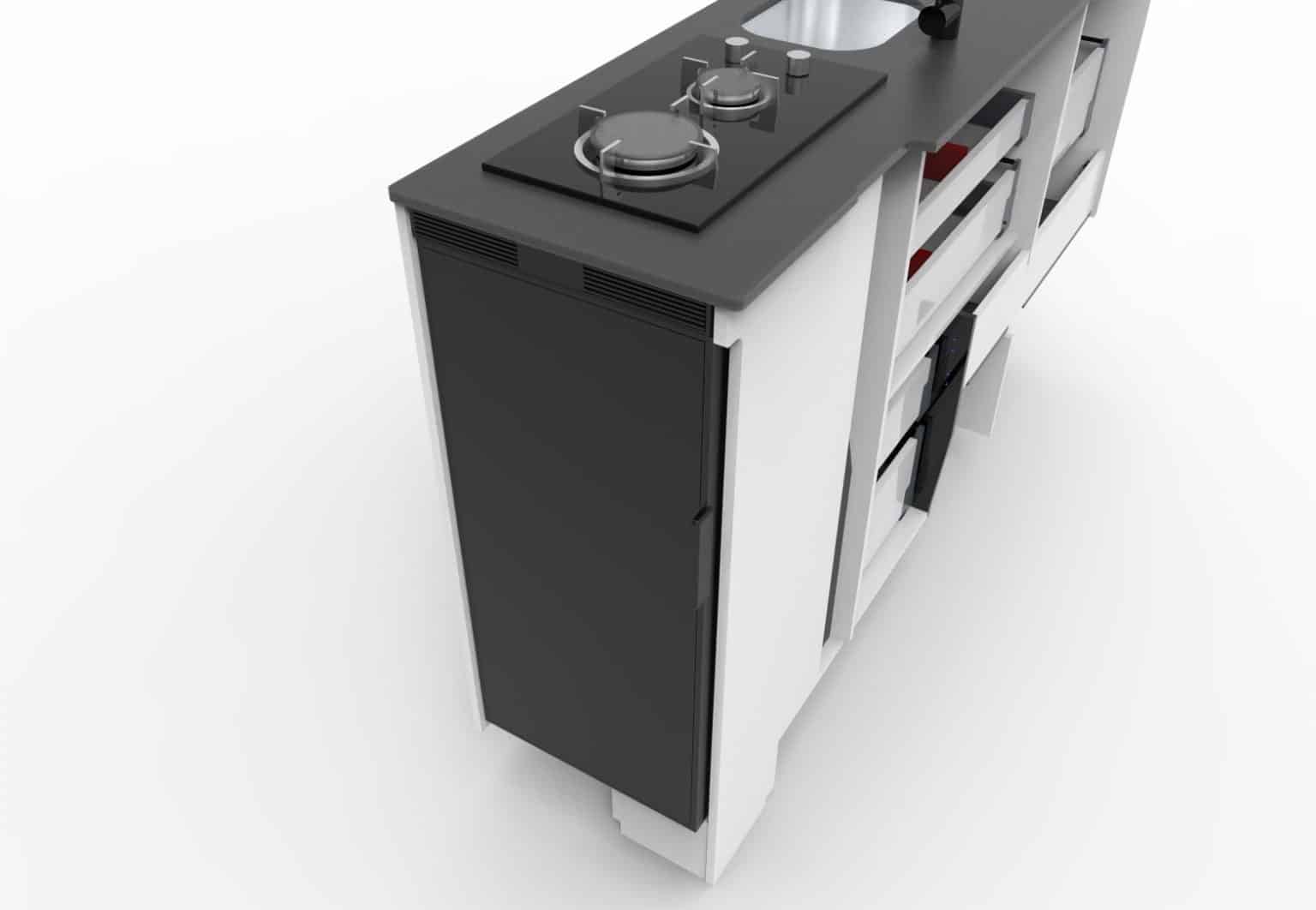 EVO V8 XL + OVEN – LARGE VANS Side door kitchen pod Extended | EVO Design