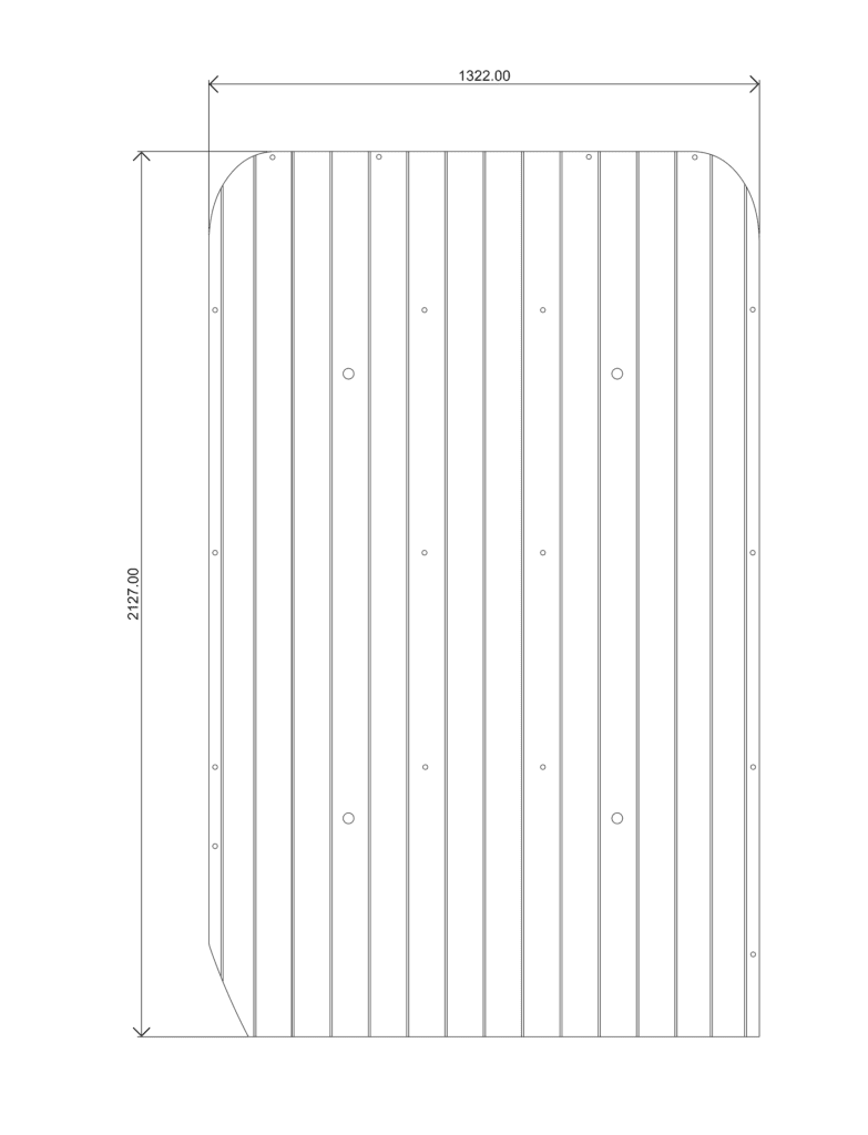 SWB Roof Panels – VW T5 – bamboo grooves – EVO Design