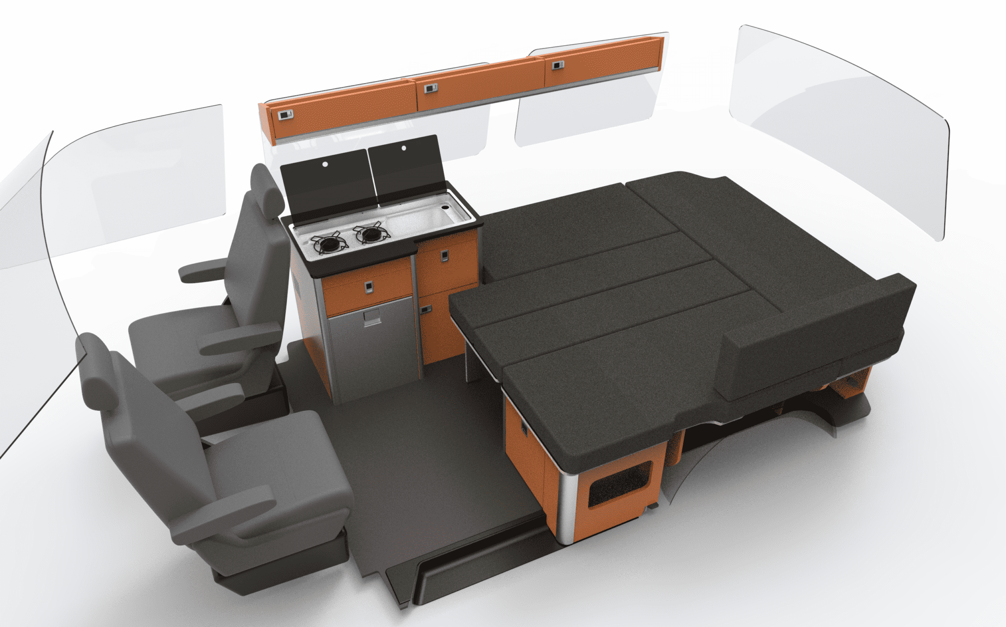 EVO U-SHAPE BED SYSTEM (FOLDING) FOR T5/T6 SWB – EVO Design