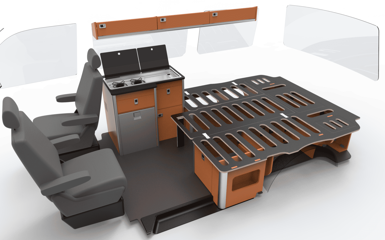 EVO U-SHAPE BED SYSTEM (FOLDING) FOR T5/T6 SWB – EVO Design