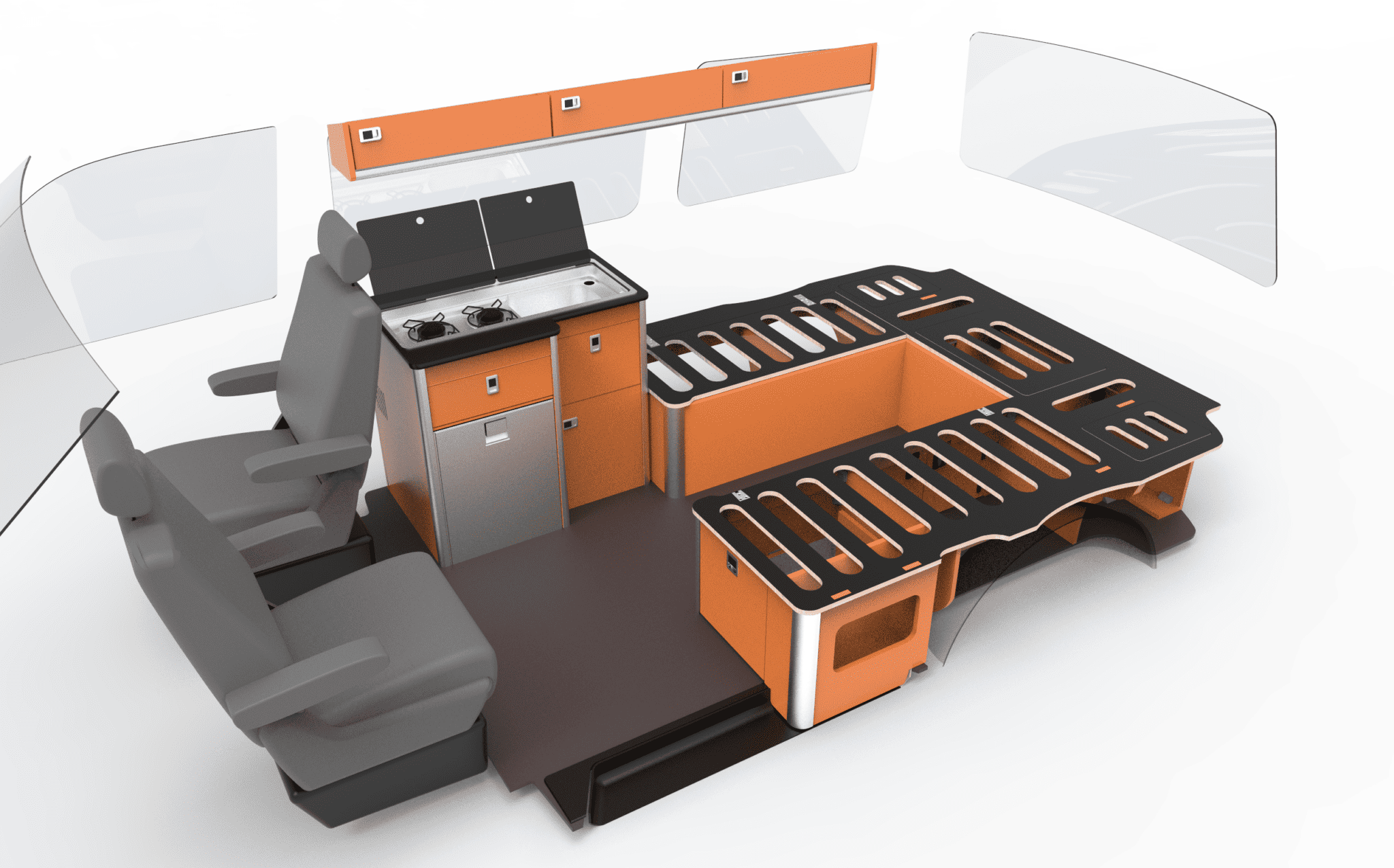 EVO U-SHAPE BED SYSTEM (FOLDING) FOR T5/T6 SWB – EVO Design