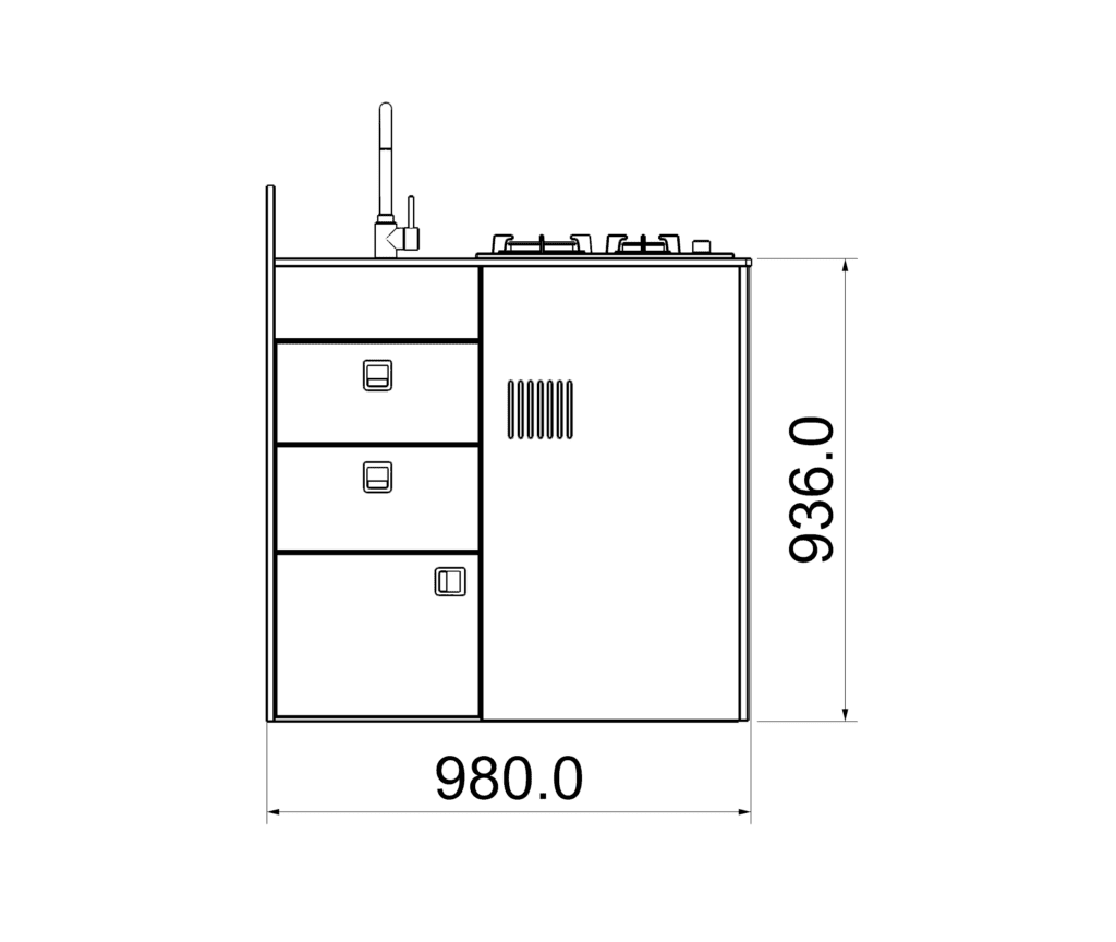 EVO V11.2 LARGE VANS Side door kitchen pod – EVO Design