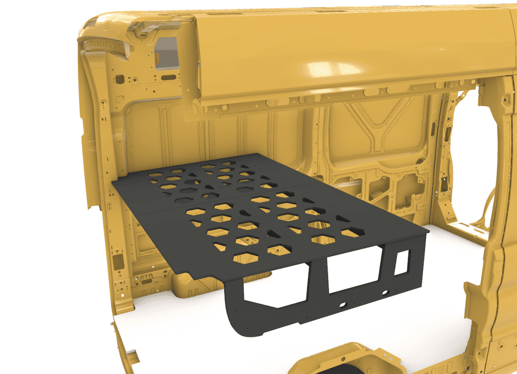 REAR BED PLATFORM FORD TRANSIT MK8 L3 – Black Heksa – EVO Design